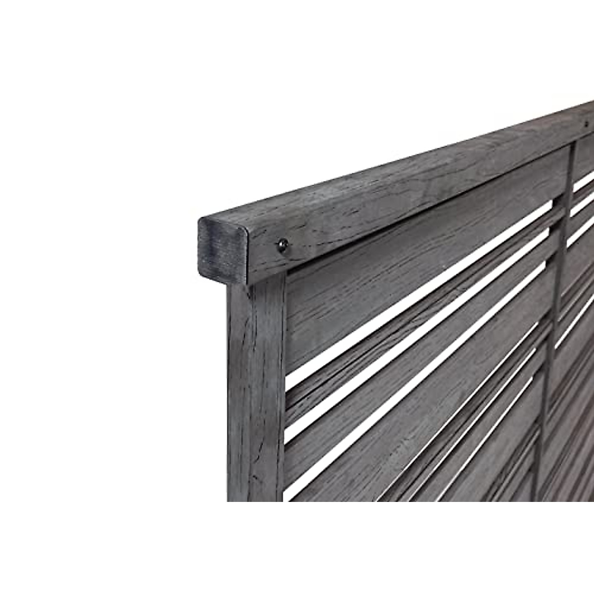 Enclo Privacy Screens EC18015 4 ft H x 5.3 ft W Fresno Outdoor Privacy Fence Screen WoodTek Vinyl No-Dig Kit 2 Panels, Charcoal