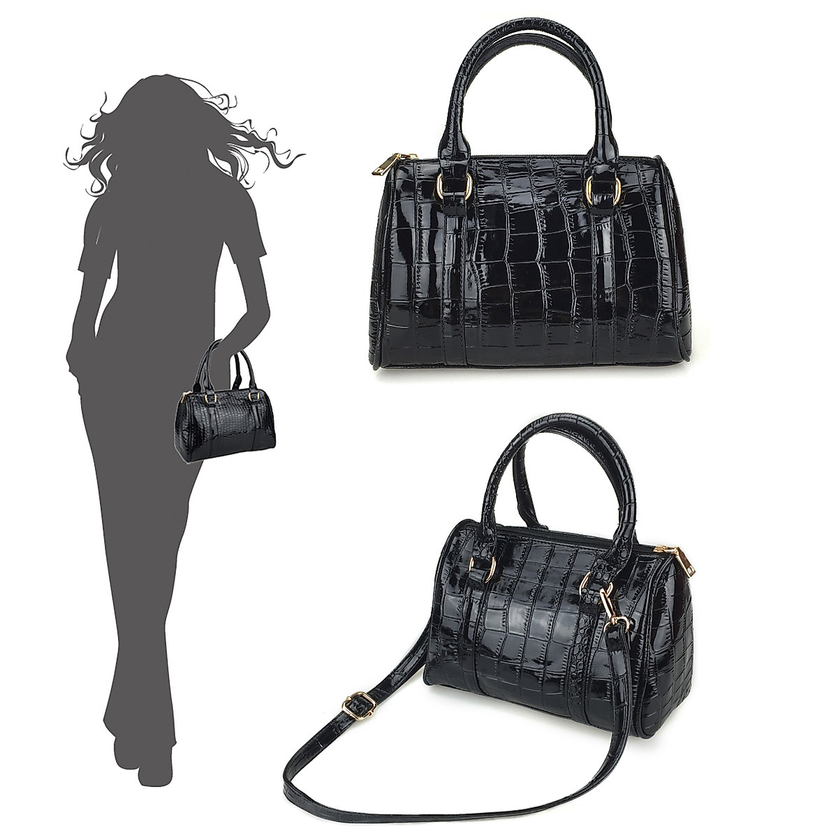 HOXIS Pack of 7 Bags Women Multi-purpose Classic Design Purse Leatherette Shoulder Handbag(Leopard Print)