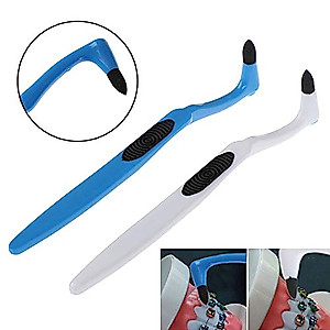 Chironal 2Pcs Portable interdental Brush Orthodontic Toothbrush Small Head Soft Correction Teeth Brace Clean Wisdom Toothbrush Dental