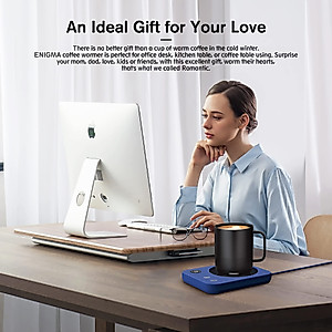 ENIGMA Coffee Mug Warmer for Desk, Electric Cup Candle Warmer with Auto Shut Off, Smart Kitchen Gadget for Heating Coffee, Tea, Hot Chocolate, and Milk (No Cup, Black)
