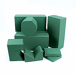 Crafare 6pc Wet Floral Foam Bricks Green Florist Styrofoam Blocks for Spring Fresh Flower Arrangement and Crafts Supply