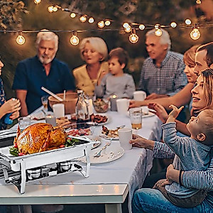 BotaBay Pack of 4 Chafing Dish 8 Quart High-Grade Stainless Steel Pans Chafers and Buffet Warmers Sets with Water Pan, Food Pan, Fuel Holder and Lid Catering Full Size