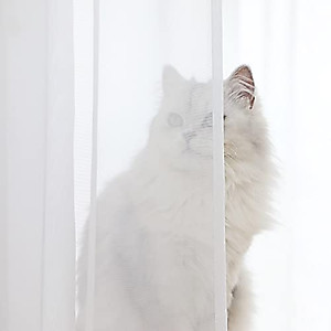 Sheer White Curtains 84 Inches Long Window White Sheer Curtain 2 Panels Sheer Curtains 15 Colors Clear White Beige Grey Purple Pink Size 63 72 95 108 145 Long Inch Bedroom Children Living Room Yard