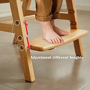 Leesinwing Solid Wood high Chairs for Toddlers,High Chair Grows with Kid for Dining, Study Chair for Children