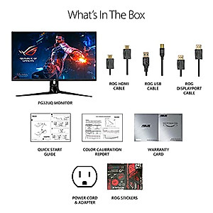 ASUS ROG Swift PG32UQ 32” 4K HDR 144Hz DSC HDMI 2.1 Gaming Monitor, UHD (3840 x 2160), IPS, 1ms, G-SYNC Compatible, Extreme Low Motion Blur Sync, Eye Care, DisplayPort, USB, DisplayHDR 600
