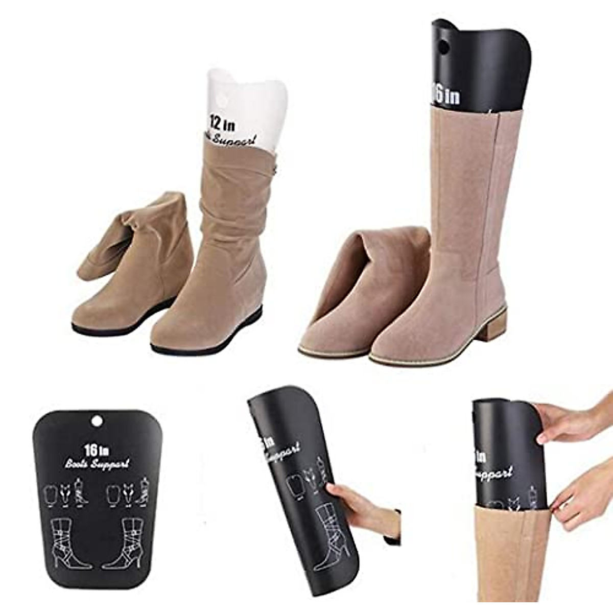 ericotry 2 Pairs 8 Inch Boot Shaper Form Inserts Breathable Boots Tall Support Shoe Tree Stands Holder for Women and Men