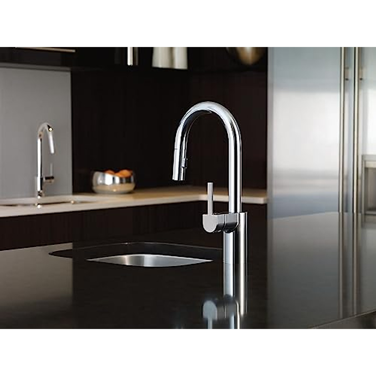 Moen Align Chrome One-Handle Modern Kitchen Pulldown Faucet with Reflex Docking System and Power Clean Spray Technology, 7565
