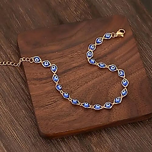 choice of all Evil Eye Bracelet for Women,14K Gold Plated Turkish Blue Eye Chain Bracelets for s Christmas (Blue)