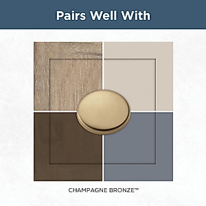 Franklin Brass Mushroom (10-Pack) Cabinet Knobs Champagne Bronze Drawer Knobs Kitchen Cabinet Knobs for Dresser Drawers Pulls and Knobs 1-3/16" Closet Door Gold Knobs P42354Z-CZ-B