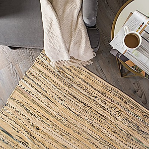 DII Chindi Home Collection Handwoven Multicolor Area Rag Run, 20x31.5, Taupe