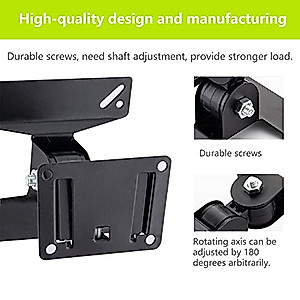 Tengsun Wall Mount TV Monitor Bracket with Tilts and Extends for Most 14-27 Inch LED LCD OLED Screens,75 100 VESA Compatible,Max 40lb Capacity (14in-24in)