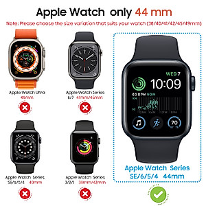 Suoman Apple Watch 44mm Screen Protector, Tempered Glass Case Cover for iWatch Series 6/5/4/SE 2 (Titanium)