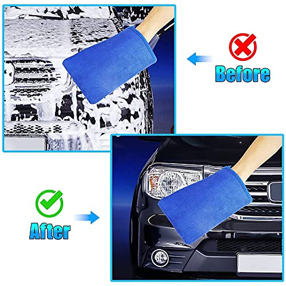 2PCS Clay Mitt, Auto Detailing Medium Grade Clay Bar Alternative Mitt for Flawless Removal of Surface Bonded Contaminant for Auto Detailing Clay Bar Alternative Novel Detailing Tool Car Care