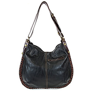 CHALA Hobo Style Large Bag Shoulder Purse with & Chala Zip Wallet Combo Set (Black_ Teal Paw Hobo & Crossbody Combo)