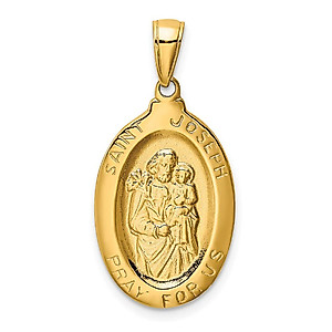 14k Saint Joseph Medal Pendant QM1502