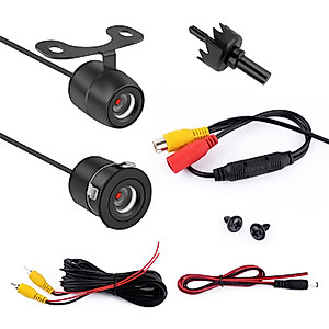 Car Reverse Backup Camera - [HD Night Vision] [170°Wide Angle] Front Side Rear View Camera with Dual Purpose Design - Waterproof Universal Reverse Camera for Car Truck SUV RV