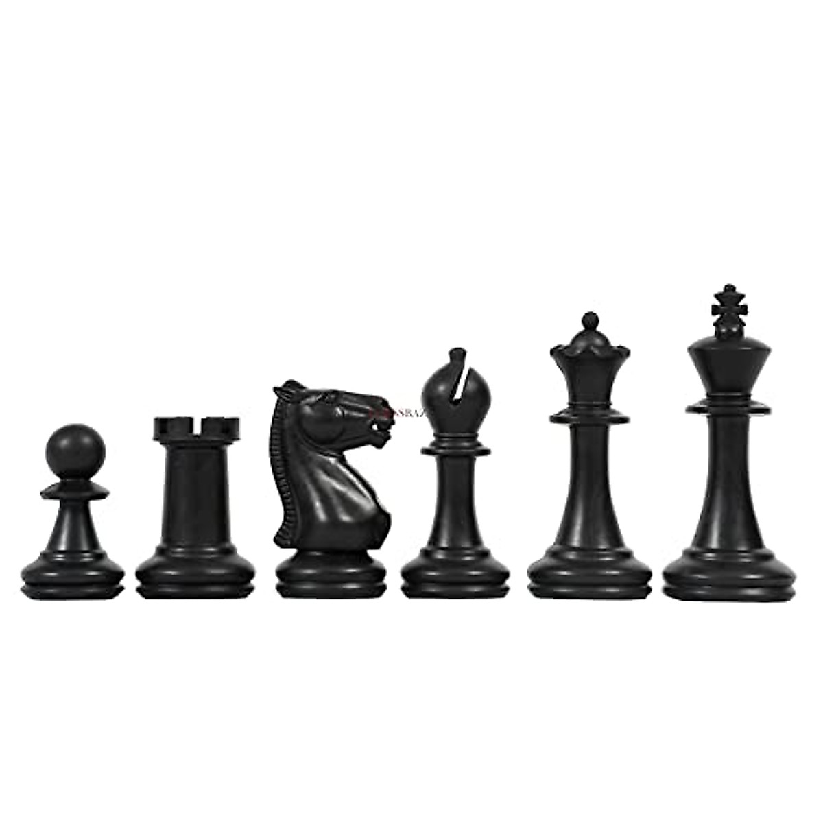 CHESSBAZAAR Study Library Tournament Plastic Chess Pieces & Roll Up Chess Board Combo |32 Pieces with 15 Inches Rollup Chessboard | Weight-340 grams | Black & Off-white |Plastic chess Set | Board Game