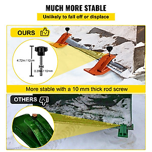 VEVOR Tractor Bucket Protector, 2pcs Ski Edge Protector, 12" Long Turf Tamer Skid Protector, 4" Width, Heavy Duty Steel Bucket Attachment for Snow Leaves Removal, Spreading Gravel, Orange