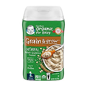 Gerber Baby Cereal Organic Oatmeal Millet Quinoa, 8 oz