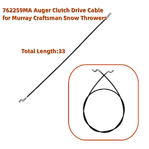 ZLIANGQ 762259MA Auger Clutch Drive Cable for Murray Craftsman Snow Throwers 1501124MA 762259