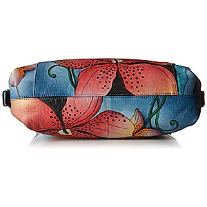 Anna by Anuschka Hand Painted Leather Women's Shoulder HOBO, Midnight Floral