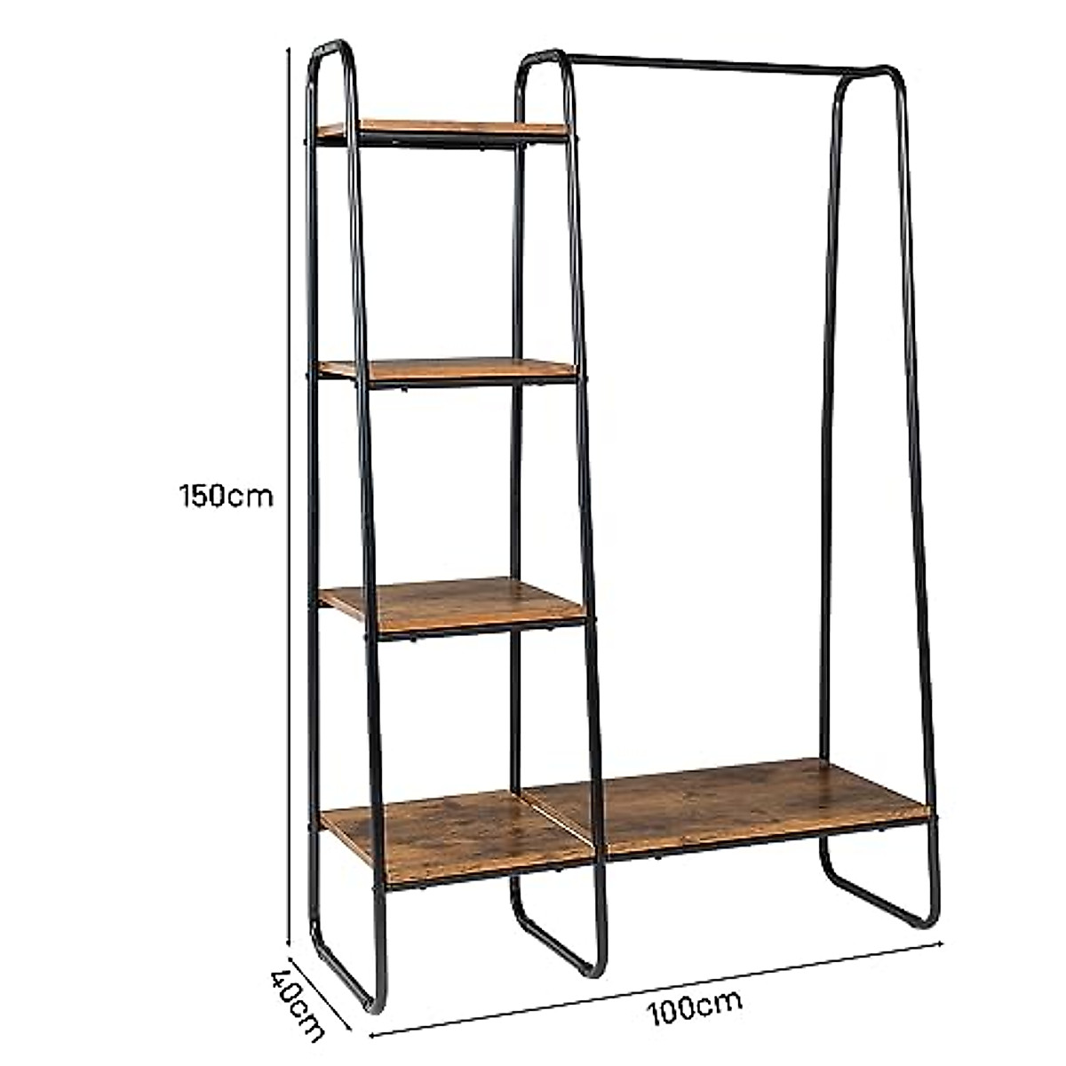 PUDDINER Clothing Rack, Clothes Rack with Shelves Clothing Racks for Hanging Clothes Heavy Duty Garment Rack Portable Clothing Rack with Shelves Free Standing Wardrobe Closet 60" Hx39.4 Lx15.8 D