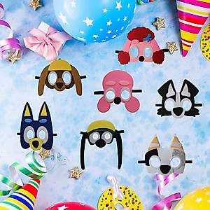 YALARY 21 Packs Puppy Dogs Felt Mask Party Favors for Kids, Blue Puppy Dog Themed Birthday Party Supplies Dress Up Cosplay Birthday Party Masks