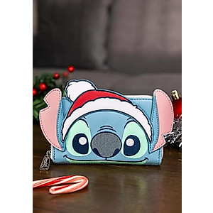Disney: Lilo & Stitch - Stitch Holiday Snow Angel Glitter Zip Around Wallet