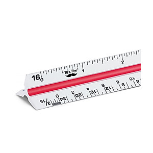 Mr. Pen Triangular, Architectural, Aluminum Scale Ruler for Blueprint, Drafting, Color-Coded, 12 Inches