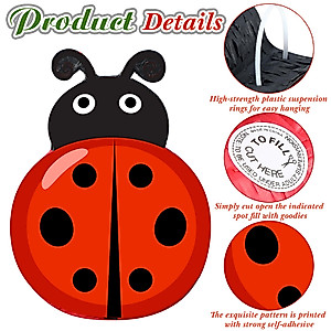 Pasimy Ladybug Piñata with Blindfold Bat Confetti Ladybug Party Decorations Ladybug Birthday Party Supplies Summer Parties Game Insect Party PiñataCarnival Decorations, 16 x 11.8 x 2.9 Inches