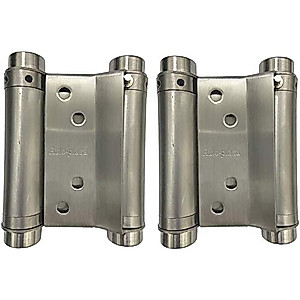 2 Pairs (4Pcs) of 3" Stainless Steel Cafe Saloon Door Swing Self Closing Double Action Spring Hinge