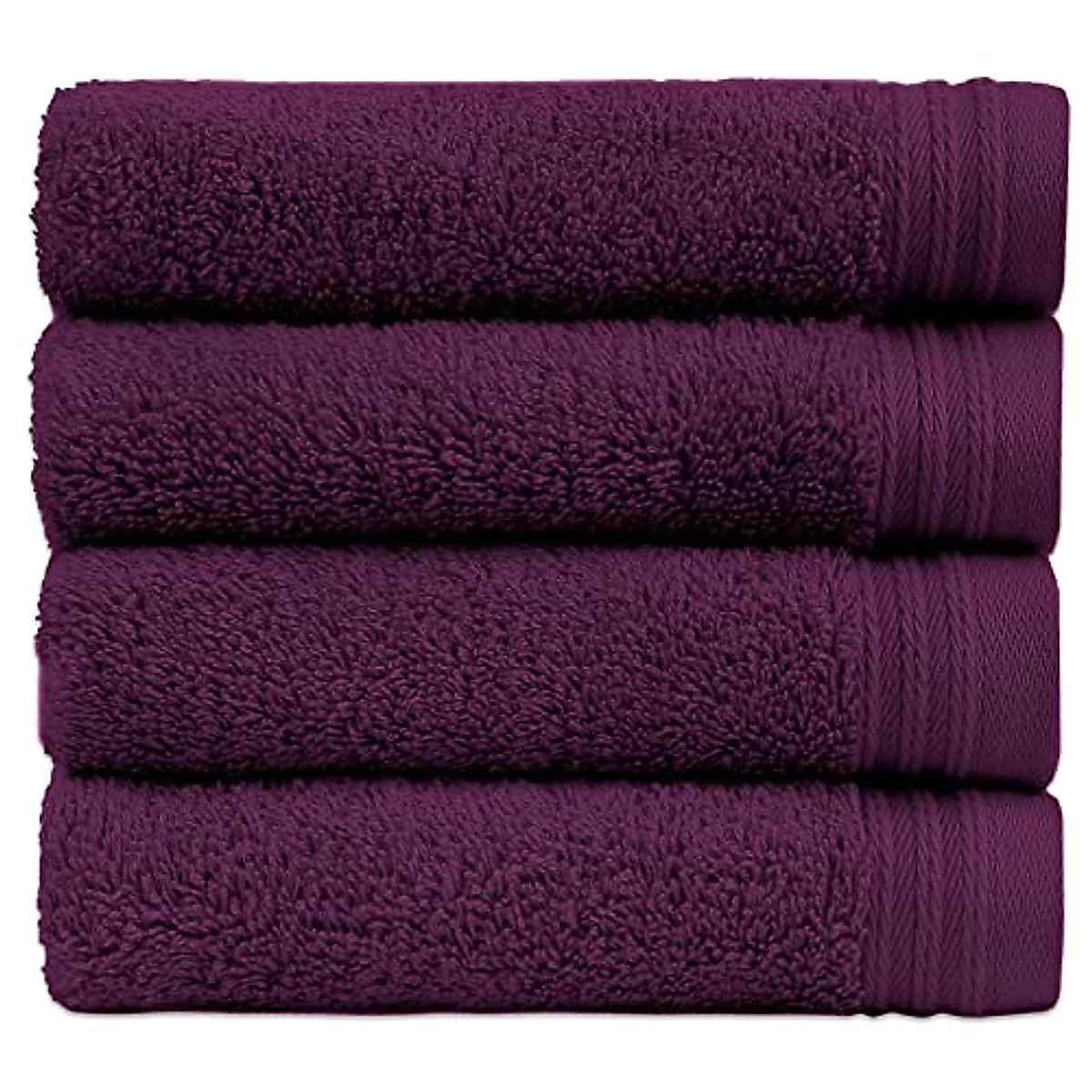 Weidemans Premium Towel Set of 4 Hand Towels 18" x 30" Color: Plum(Reddish Purple) | Pure Cotton |Machine Washable High Absorbency