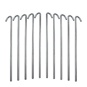 RAM-PRO Tent Garden Stakes Heavy Duty, Galvanized Steel Pegs Rust-Free Garden Edging Fence Hook, Landscape Pins | for Outdoor Camping, Soil Patio Gardening, & Canopies (60)