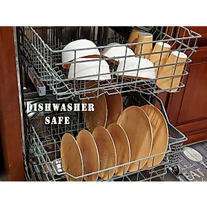 1 Click Bamboo Fiber Salad/Dessert Plates, Set of, Reusable, Durable, Bamboo Tableware for Events/Home/Picnic/Party, Dishwasher safe, for Adults and Kids