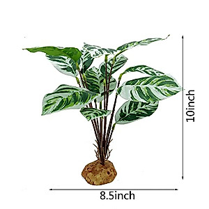 JIHAQUA Reptile Artificial Plants, Terrarium Decorations, Amphibian Habitat Hideout Plastic Plants, Green Vines