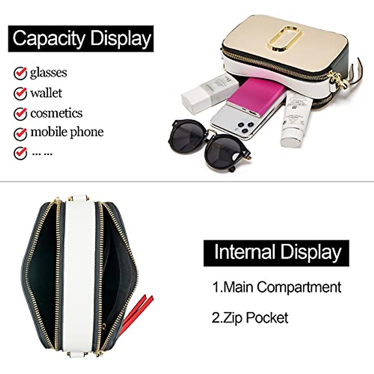 JBB Women's Crossbody Bags Trendy Snapshot Clutch Purse Small Camera Shoulder Handbags Satchel Khaki