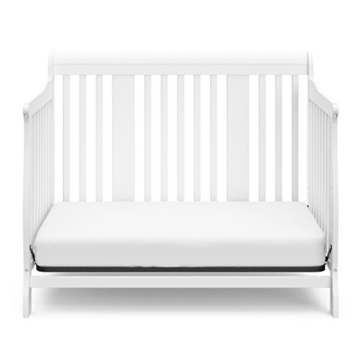 Storkcraft Tuscany 4-in-1 Convertible Crib, White, Easily Converts to Toddler Bed, Day Bed or Full Bed, 3 Position Adjustable Height Mattress (Mattress Not Included) ,White, Crib