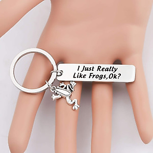 KUIYAI Frog Lover Gift Frogs Owner Lover Frog Gifts Frog Charm Kychain I Just Really Like Frogs, Ok (Like Frogs KS)
