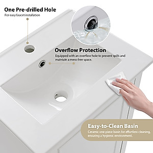 20" Bathroom Vanity with Sink, Bathroom Vanity Cabinet with Soft Closing Door, Bathroom Storge Cabinet, Free Standing Single Basin Vanity Set for Bathroom