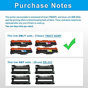 LCL Compatible Toner Cartridge Replacement for Brother TN227 TN-227 TN227BK TN227C TN227M TN227Y HL-L3210CW HL-L3230CDW HL-L3270CDW HL-L3290CDW (4-Pack KCMY)