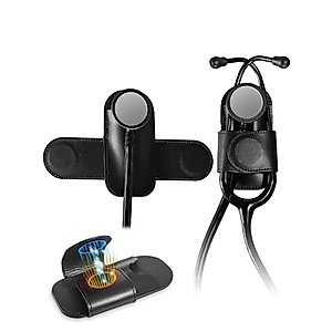 CaseLeather Stethoscope Holder, Genuine Top-Grain Leather | Strong & Durable | Magnetic Closure - Easy Access | for Doctors, Nurses, Adult (Black)