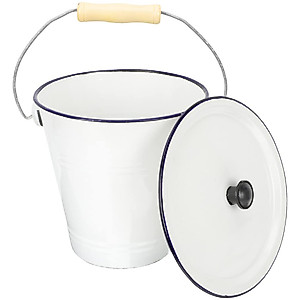 Cabilock Household Enamel Bucket Serving Bucket Liquid Container Milk Storage Bucket