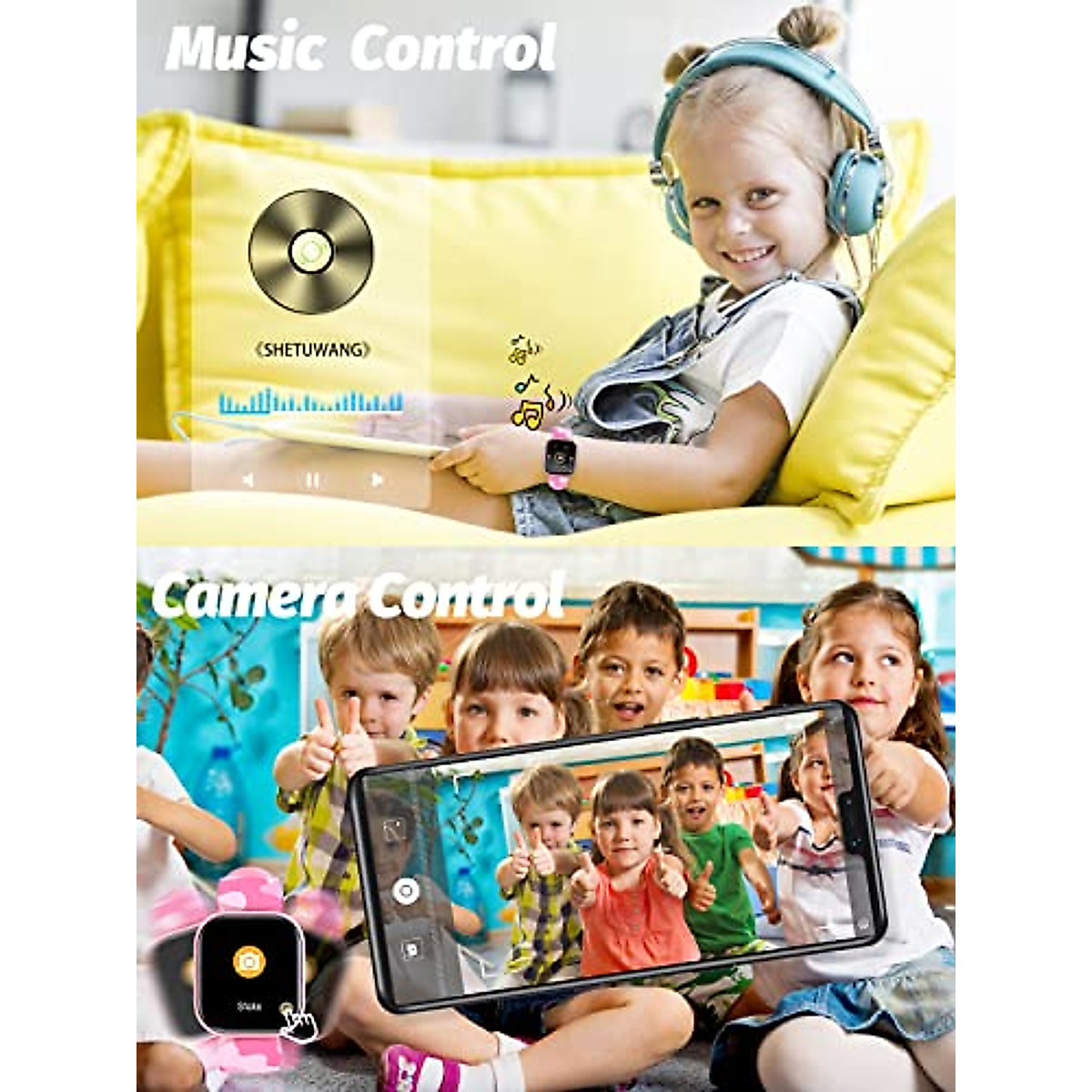 MgaoLo Kids Smart Watch for Boys Girls,Fitness Tracker with Heart Rate Sleep Monitor for Android iPhone,Waterproof DIY Watch Face Pedometer Activity Tracker (Camo Pink)