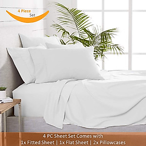 Femini Fashion My Egyptian Giza Cotton Sheets King Size, 16 Inches Extra Deep Pocket, 100% Giza Long-Staple Giza Cotton Bedsheet Soft Breathable Dream Sheets - Light Grey