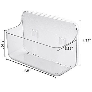 TREEHOLE Bedside Caddy Organizer Acrylic Wall Mounted Adhesive Shelf for Remote Control Office Supply Makeup Brush Bathroom cabinet door Pantry Kitchen Laundry Utility Room (One cell)
