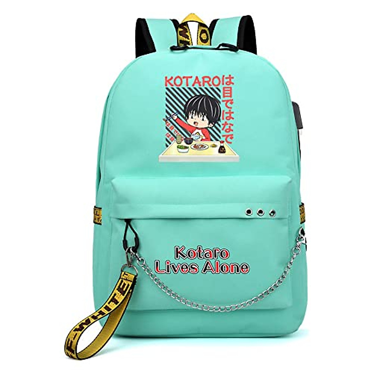 TKBASO Anime Kotaro lives alone Backpack Kotaro Cosplay Mochila Shoulder Bag Schoolbag Backpack WIith Chain (10)