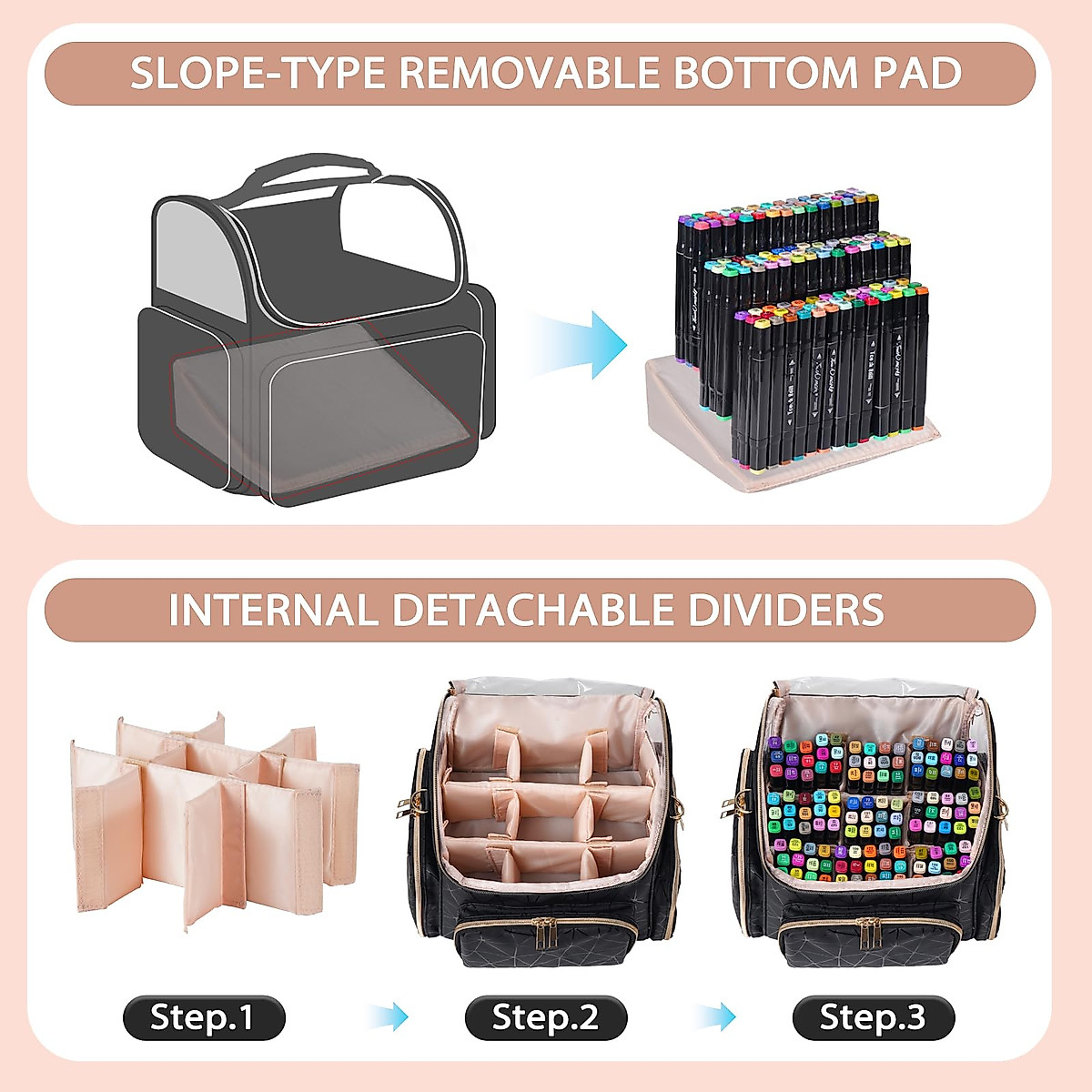 Uross Marker Organizer Case- Marker Storage Case Marker Box Case Marker Storage Marker Bag Pen Organizer Bag Case, Black