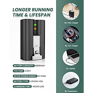 CYZYYLS 1 Pack 6500mAh Replacement Battery Compatible with Ring-Doorbell Camera 2/3/3plus/4,Stick Up Cam Battery and Spotlight Camera Battery (1 Pack Battery(Black))