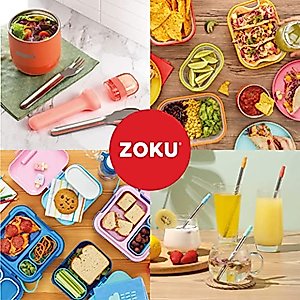 ZOKU - Nested Food Storage Containers with Freezer Pack, Leak Proof with Airtight Lids, for Sandwiches, Lunches, Leftovers and more, Easy to Clean, Reusable, BPA Free (Neat Stack) (11 Piece)