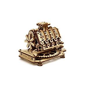 WOODEN.CITY Wood Engine Model Kit 3D Puzzle - 3D Wooden Puzzle Model Engine Kit for Adults - V8 Engine Model Kit That Works 3D Wooden Puzzles for Adults - Model Engine Working 3D Wood Puzzles Adult